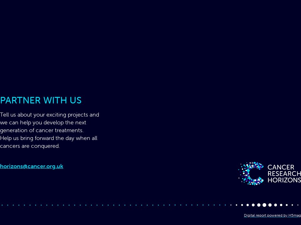 Further Faster Together - Annual Review 2022-23 - Cancer Research Horizons